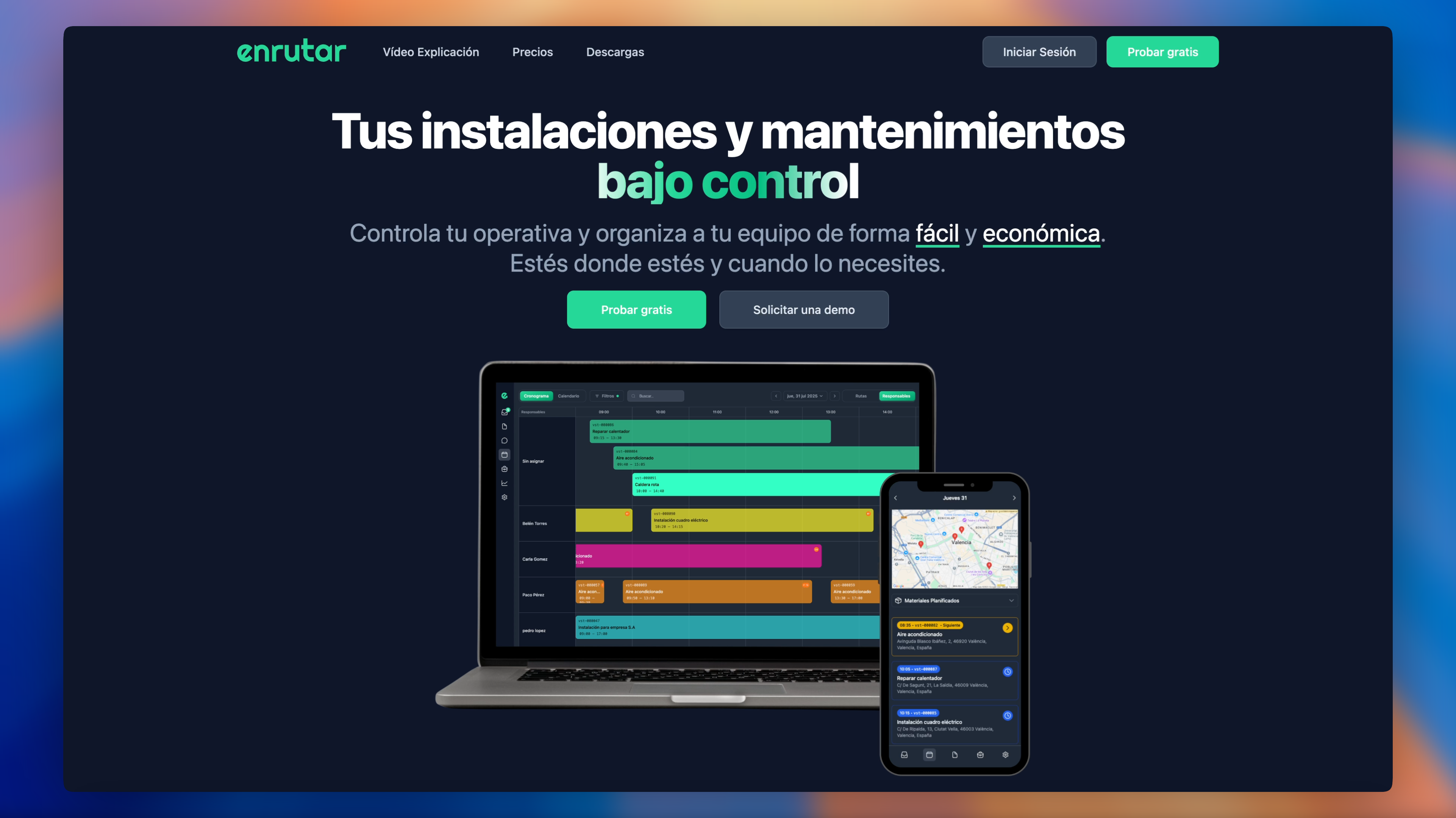 Tus instalaciones y mantenimientos bajo control - enrutar